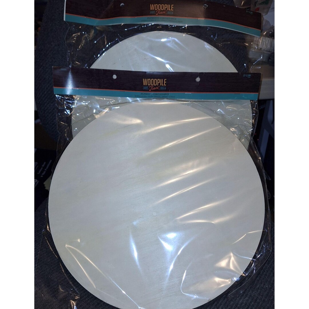 Woodpile Fun! Craft Wood Circle Round Disc 12" Birch Plywood Set of 2 ...