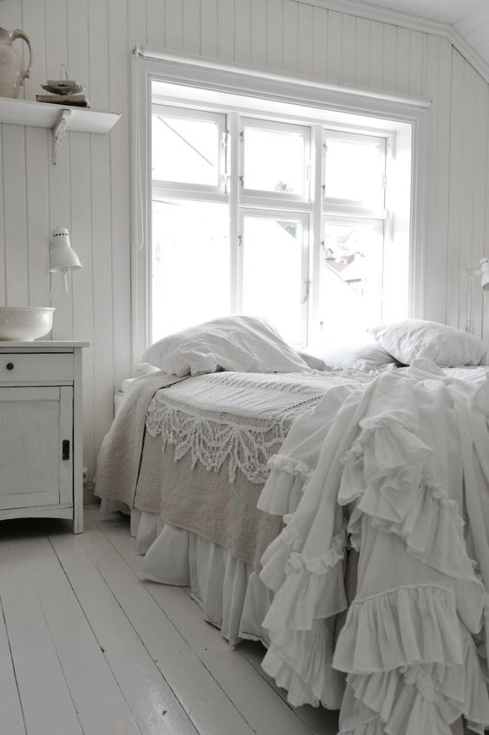 Linen Ruffled Flat Sheet. Linen Bed Scarf. Linen Summer - Etsy