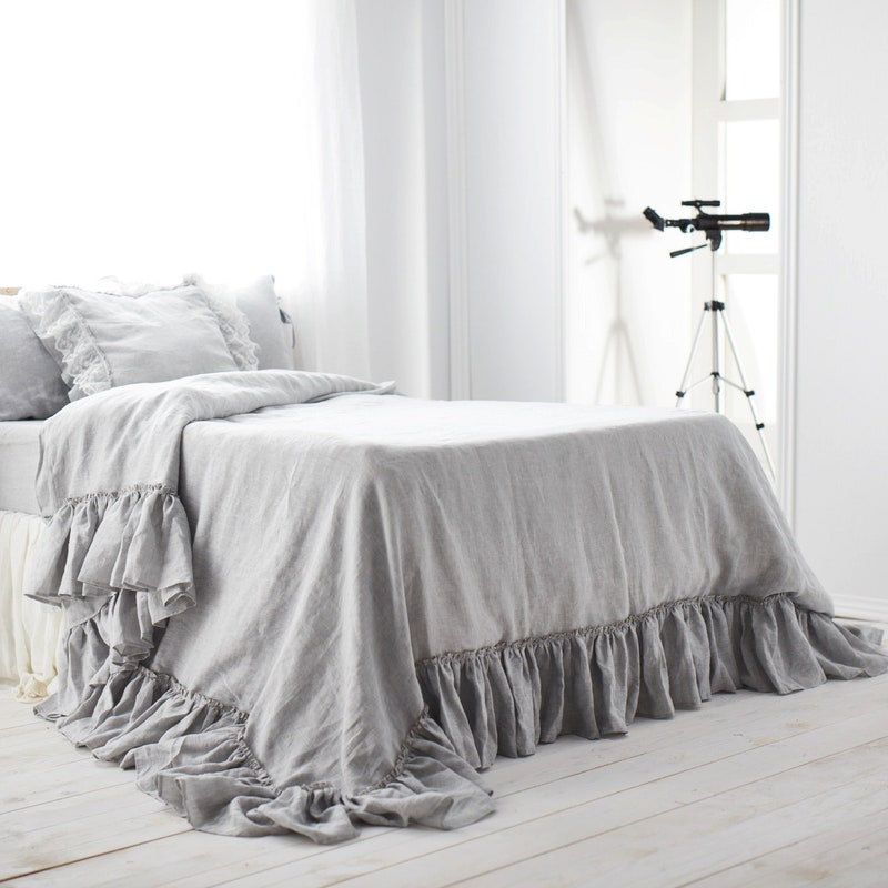 Linen Ruffle Duvet Cover - Etsy