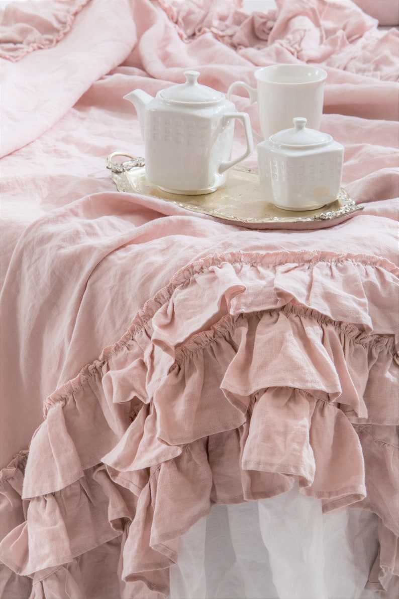 Linen Flat Sheet in Old Rose Color. Linen Bed Cover. Linen - Etsy