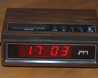Vintage Digital Flip Roll Clock, Red Radio Alarm Clock ACEC - Etsy