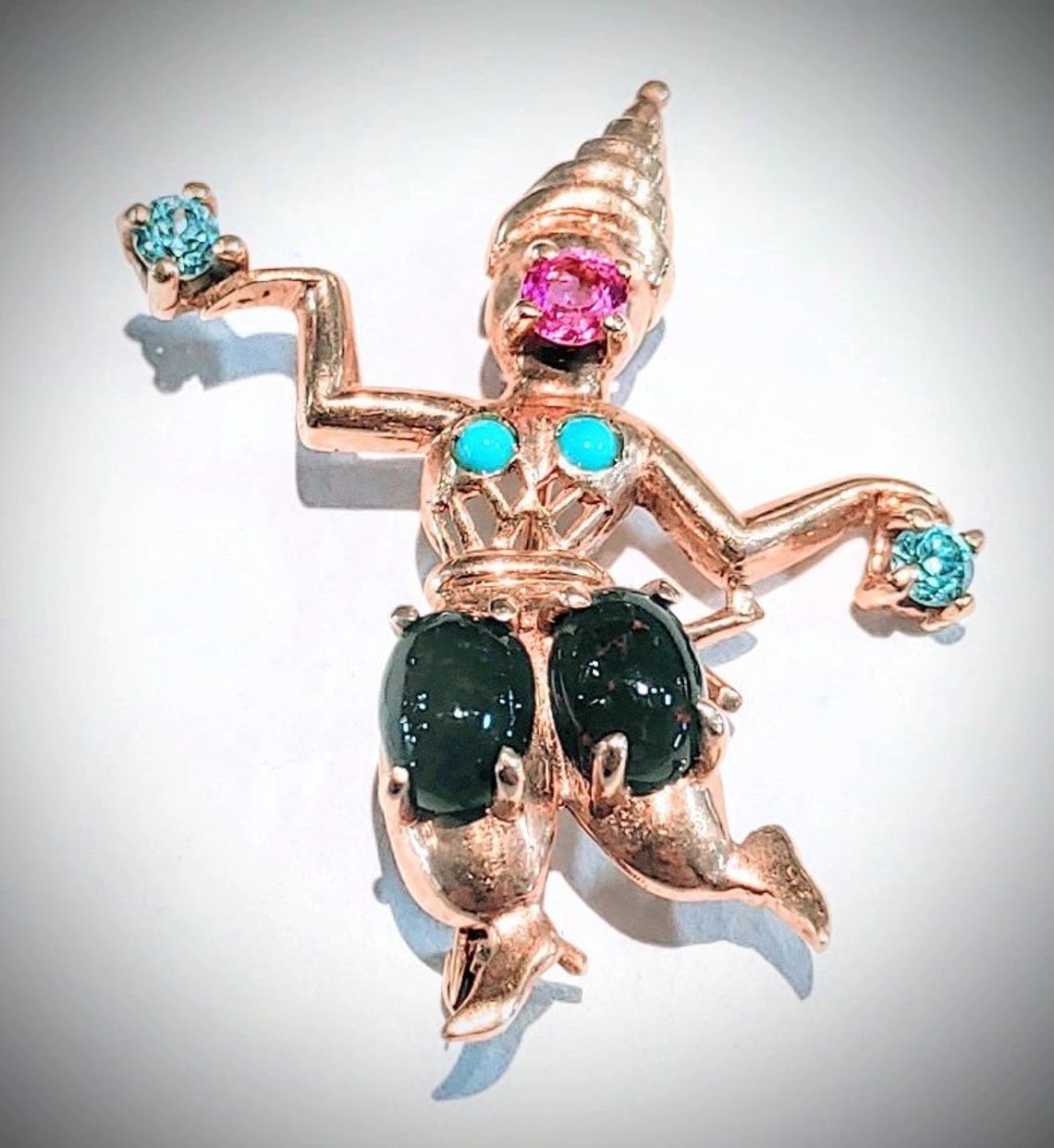 14 Karat Gold Polynesian Dancer Pin - Etsy