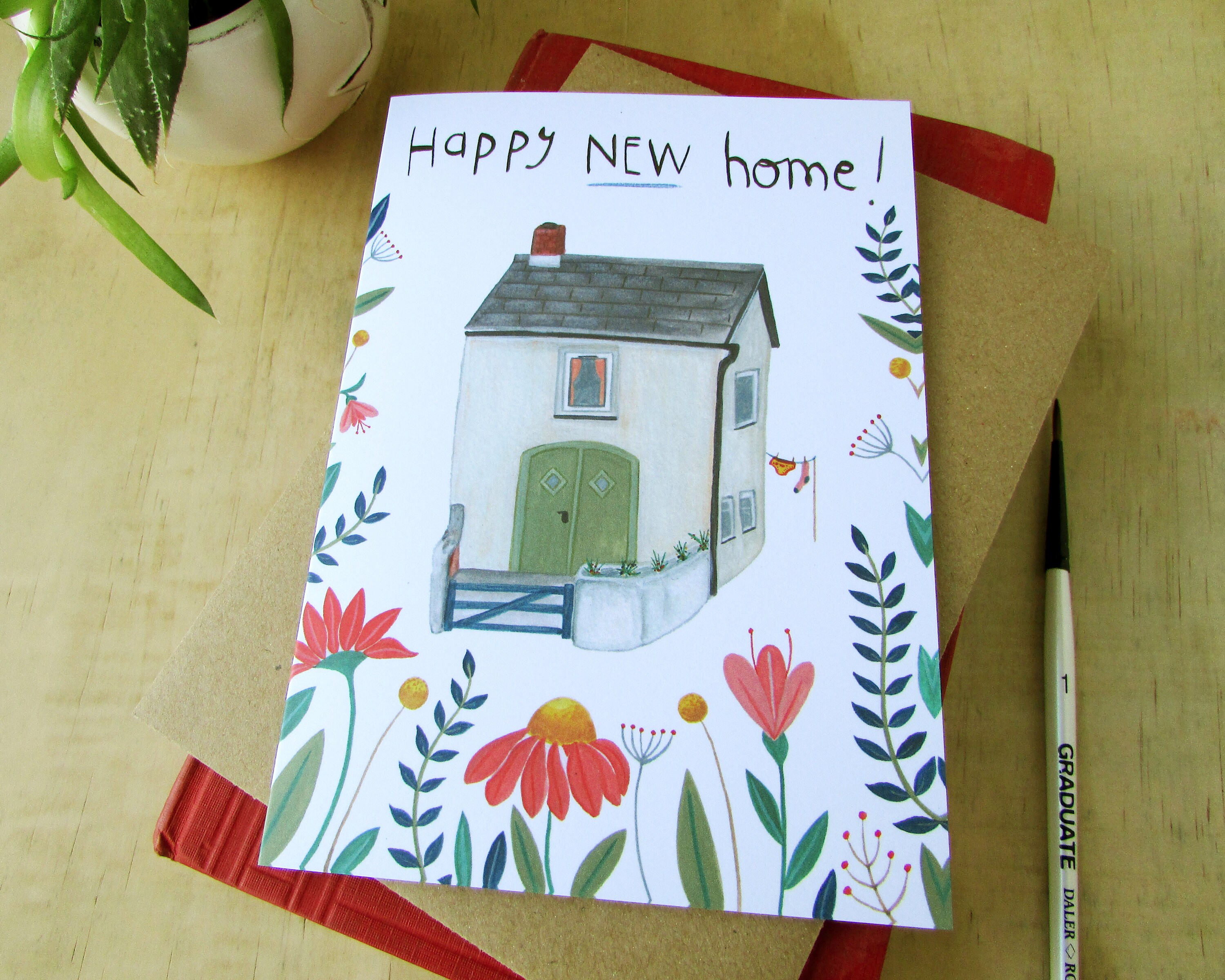 A6 Card Happy New Home Blank Card Moving House Card - Etsy