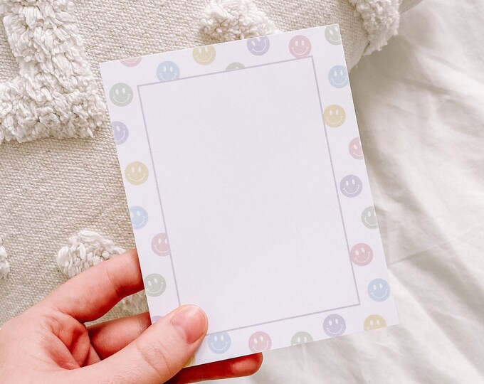 Smiley Face Notepad Smiley Paper Note Pad - Etsy