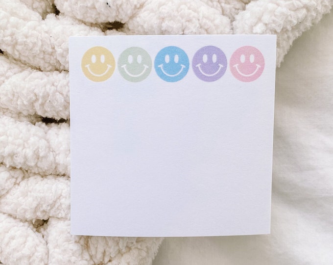 Smiley Face Sticky Notes | Smiley Stationery Notepad - Etsy