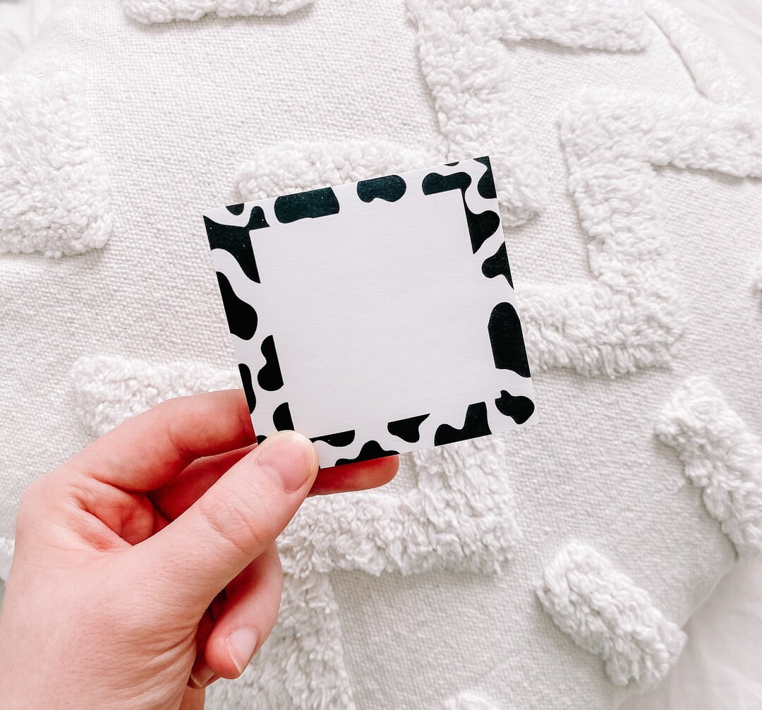 Cow Print Sticky Notes Cow Lover Notepad Cute Cows Stationery Post It ...
