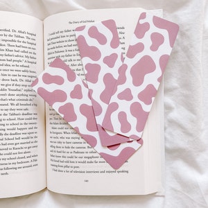 Pink Cow Print Bookmark | Cute Book Mark | Book Lover | Cow Lover ...