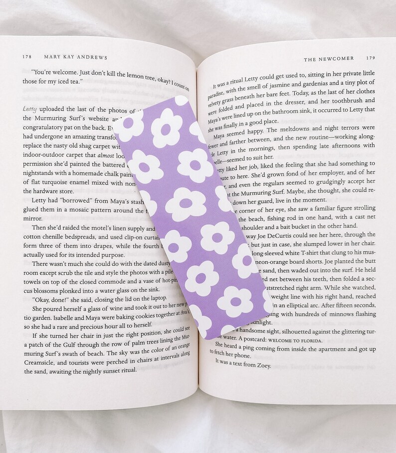 Purple Flower Bookmark | Lilac Cute Book Mark | Light Purple Flowers ...