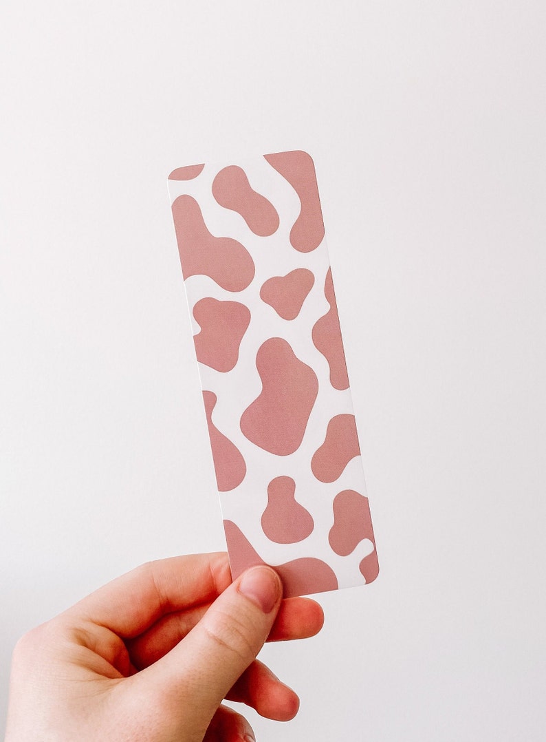 Pink Cow Print Bookmark Cute Book Mark Book Lover Cow - Etsy