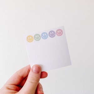 Smiley Face Sticky Notes Smiley Stationery Notepad - Etsy