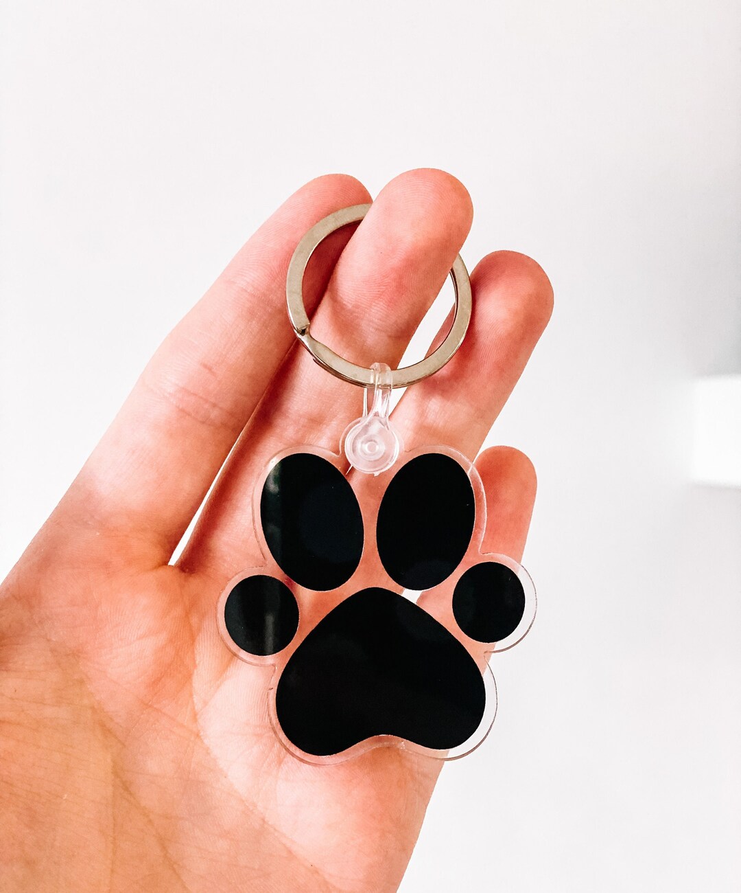 Paw Print Pet Keychain | Acrylic Dog Cat Keychains | Cute Key Chain ...