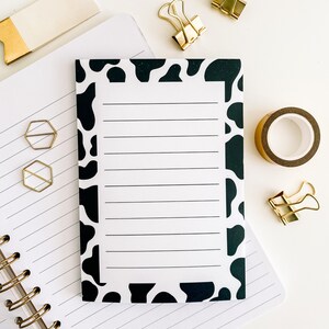 Cow Print Note Pad Sticky Notes | Cow Lover Notepad | Cute Cows ...