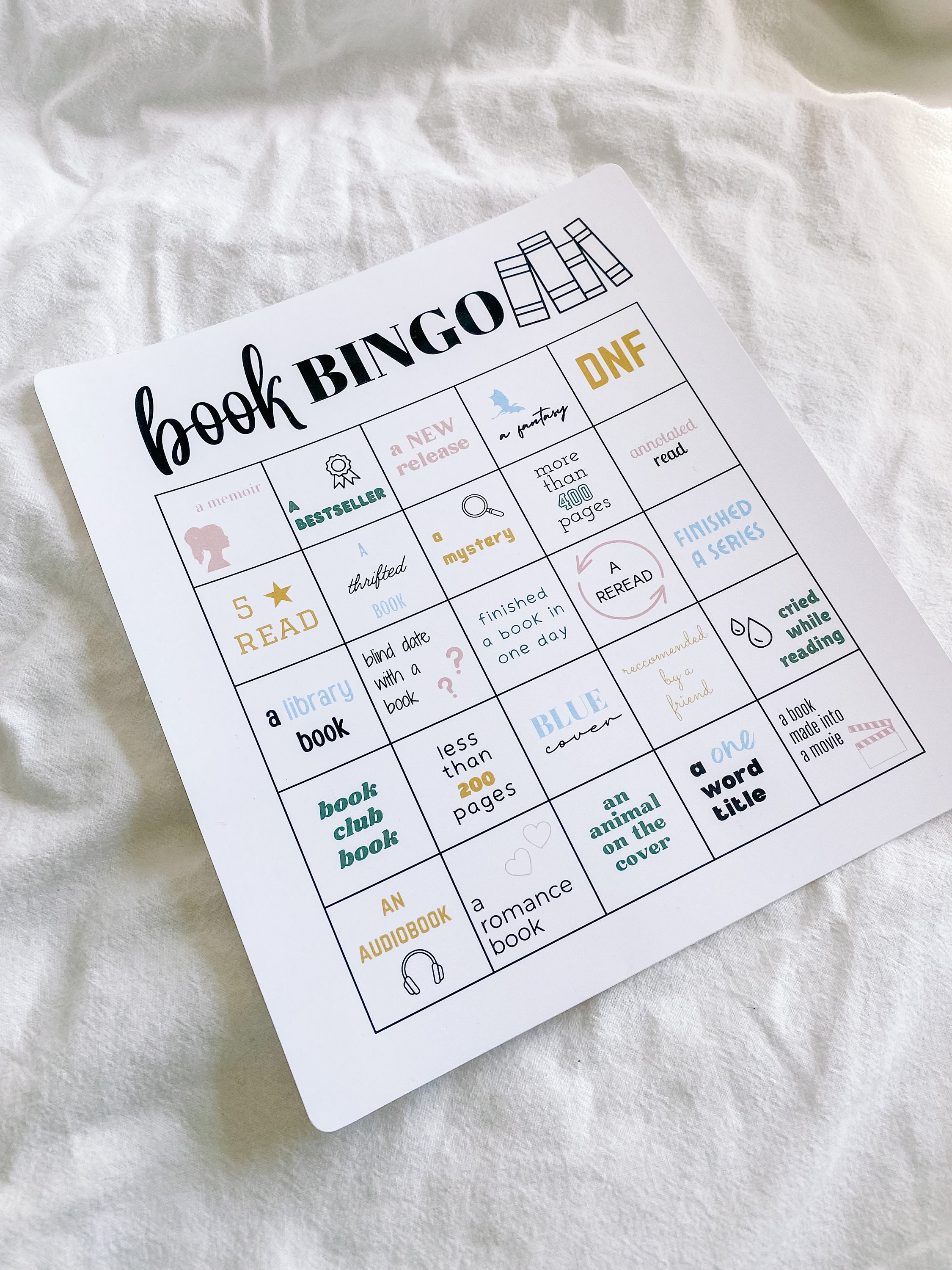 Book Bingo Activity Card | Reading Book Lover Gift | Fun Game - Etsy