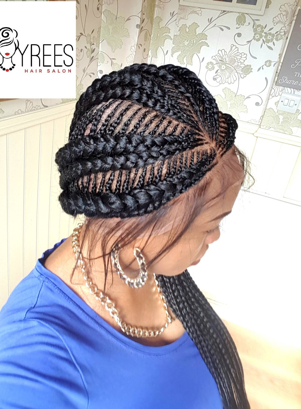 Full Lace Fishbone Cornrow Wig | Etsy UK