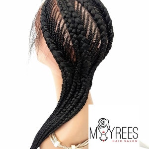 Full Lace Fishbone Cornrow Wig - Etsy UK