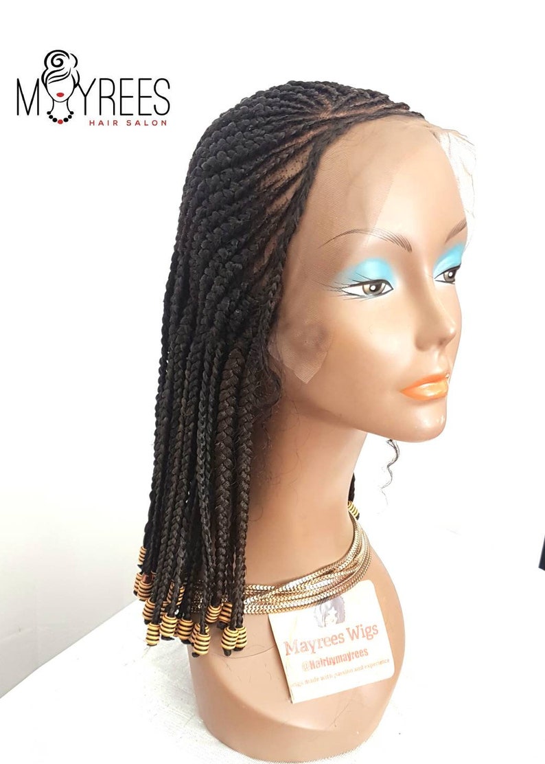 Lace Frontal Cornrow Wig With Beads - Etsy