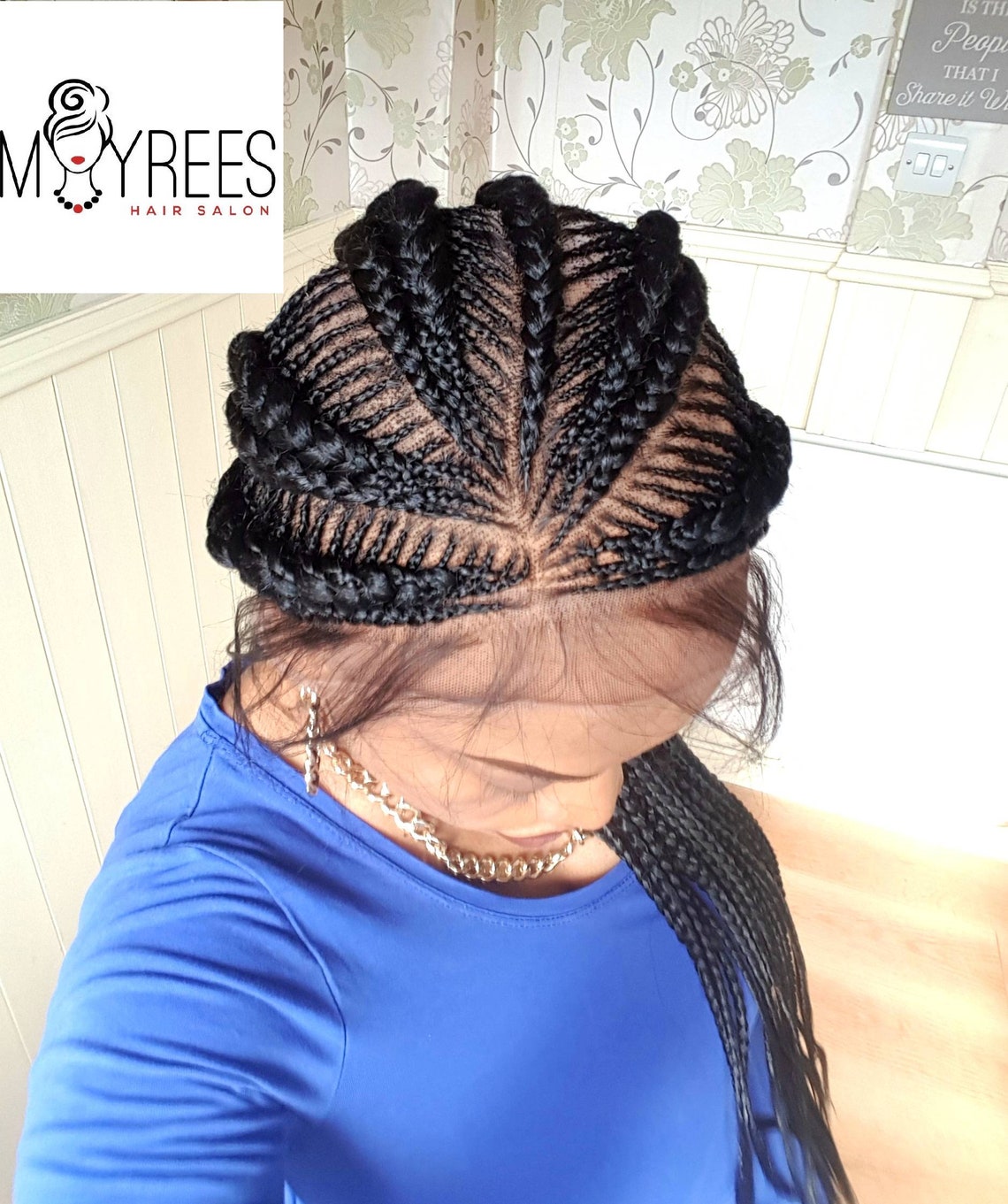 Full Lace Fishbone Cornrow Wig | Etsy UK