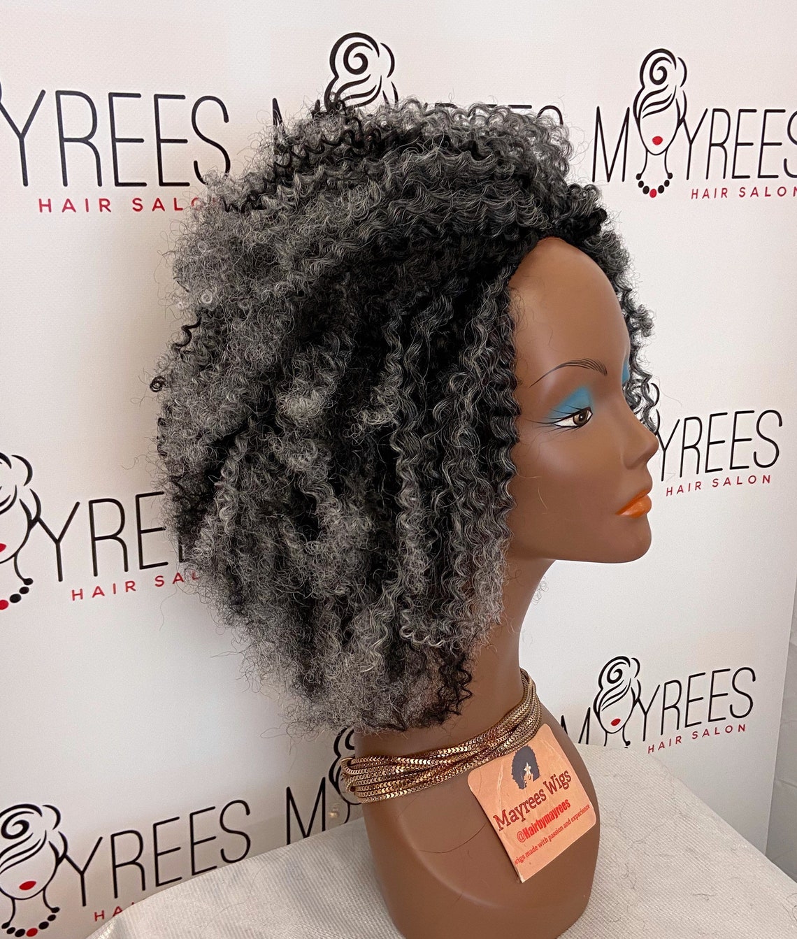 Grey Afro wig salt n pepper | Etsy