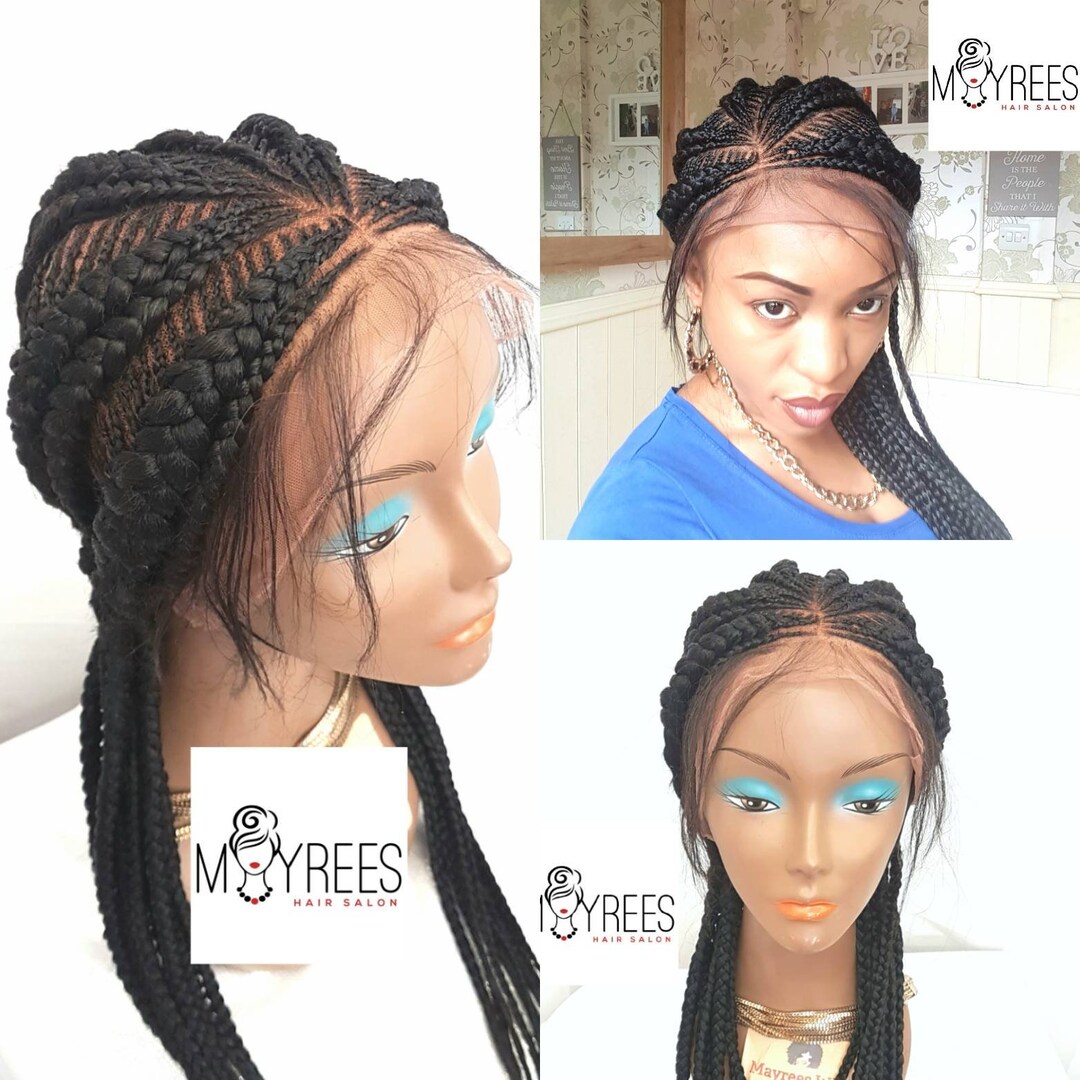 Full Lace Fishbone Cornrow Wig - Etsy