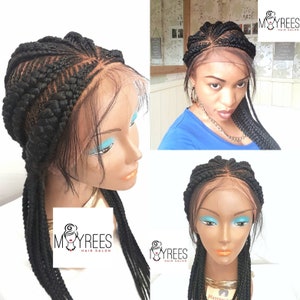 Full Lace Fishbone Cornrow Wig - Etsy UK