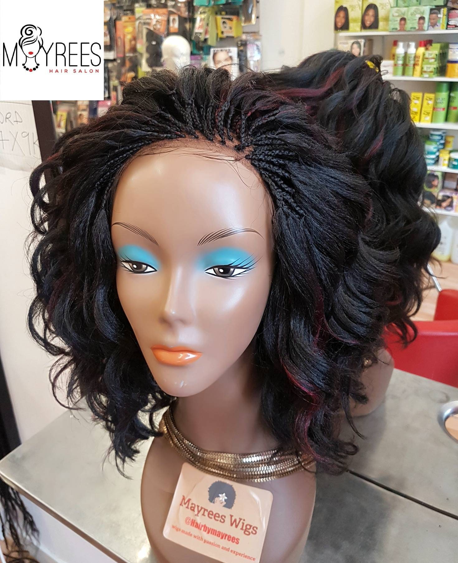 Kima Ocean Wave Braided Wig.(lace Frontal) - Etsy UK