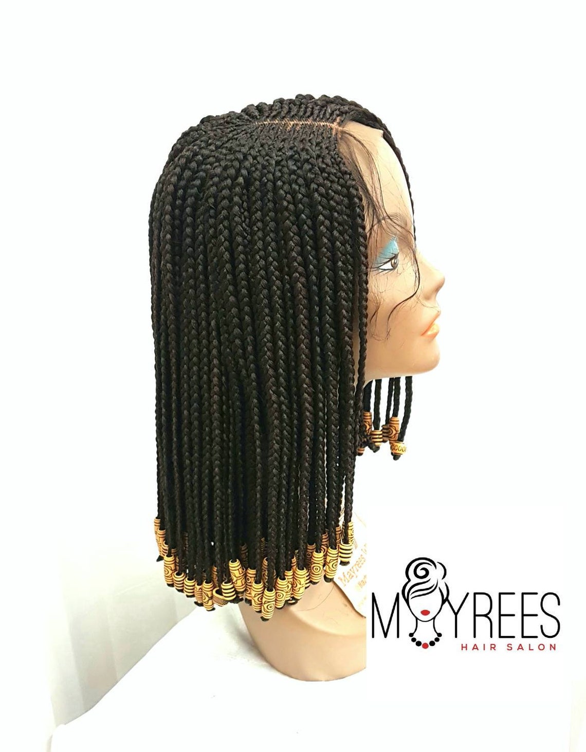 Beaded Bob Braided Wig. ready to Ship - Etsy