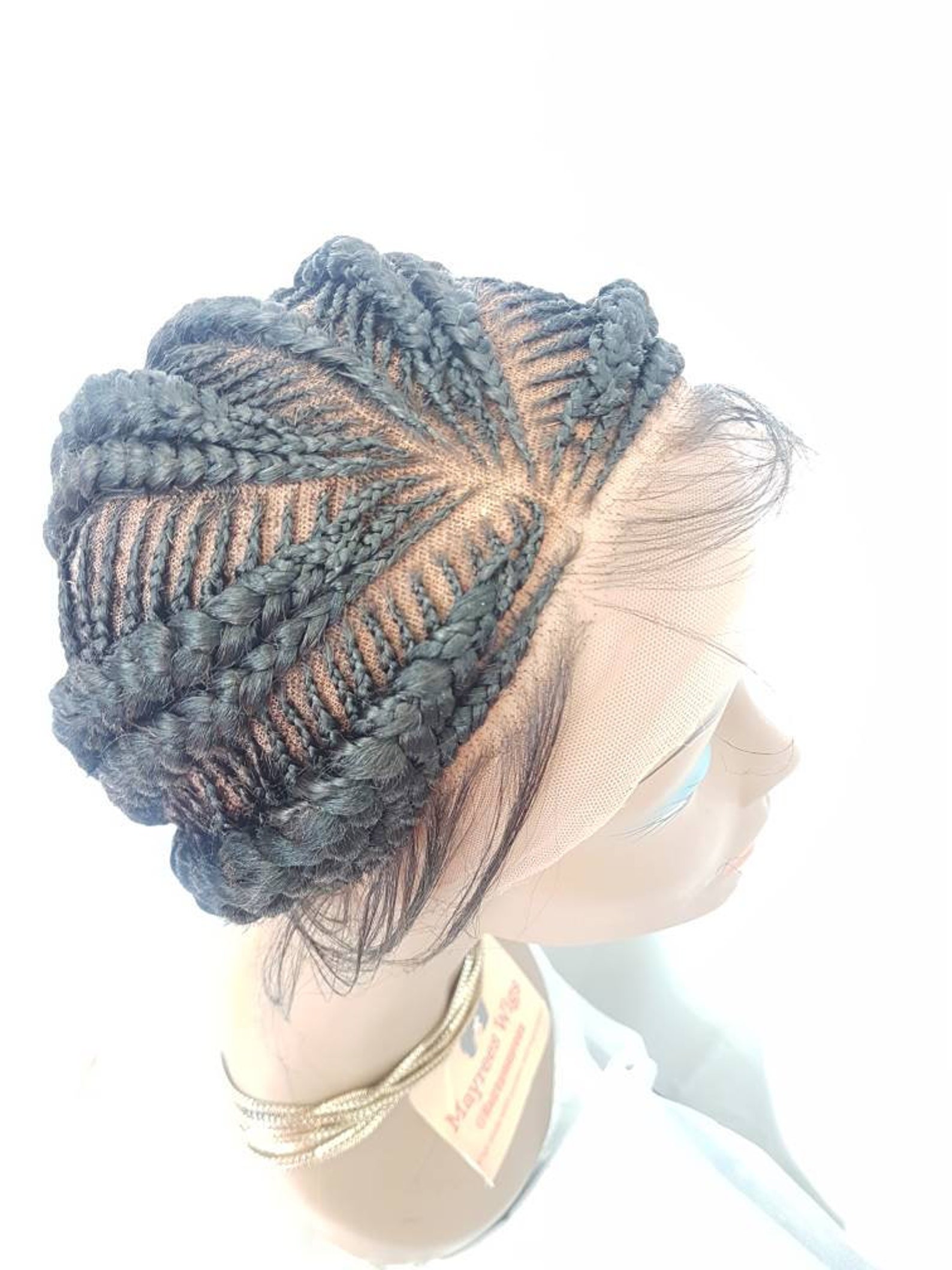 Full Lace Fishbone Cornrow Wig | Etsy UK