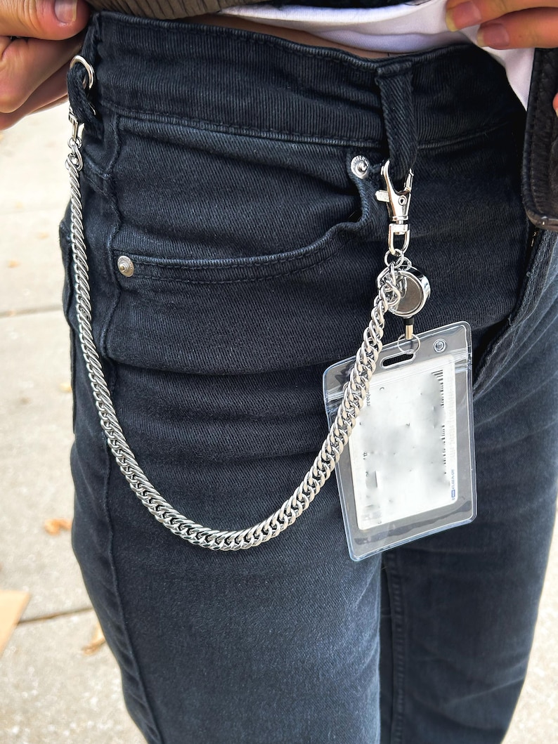 Belt Loop Pants Chain ID Badge,corporate Goth,punk Chains,90s Grunge ...