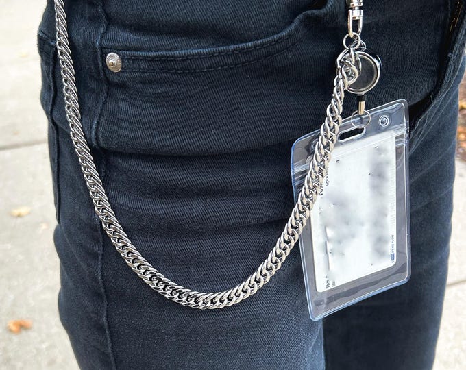 Belt Loop Pants Chain ID Badge,corporate Goth,punk Chains,90s Grunge ...