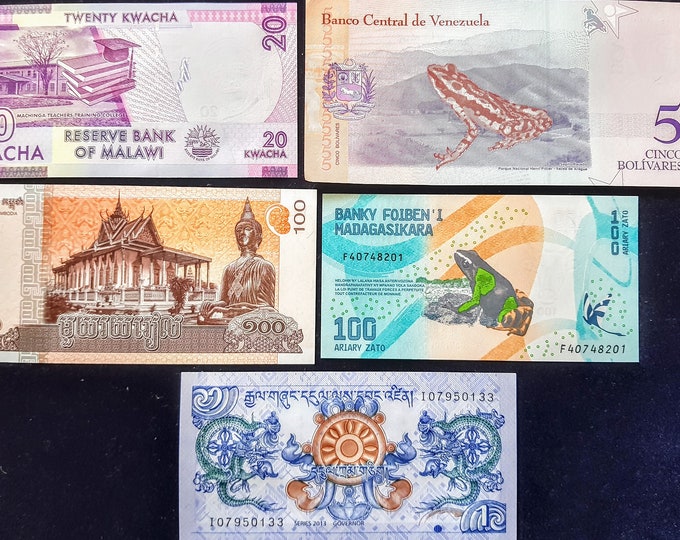 Mini Set World Banknotes Collection From 5 DIFFERENT COUNTRIES- All ...
