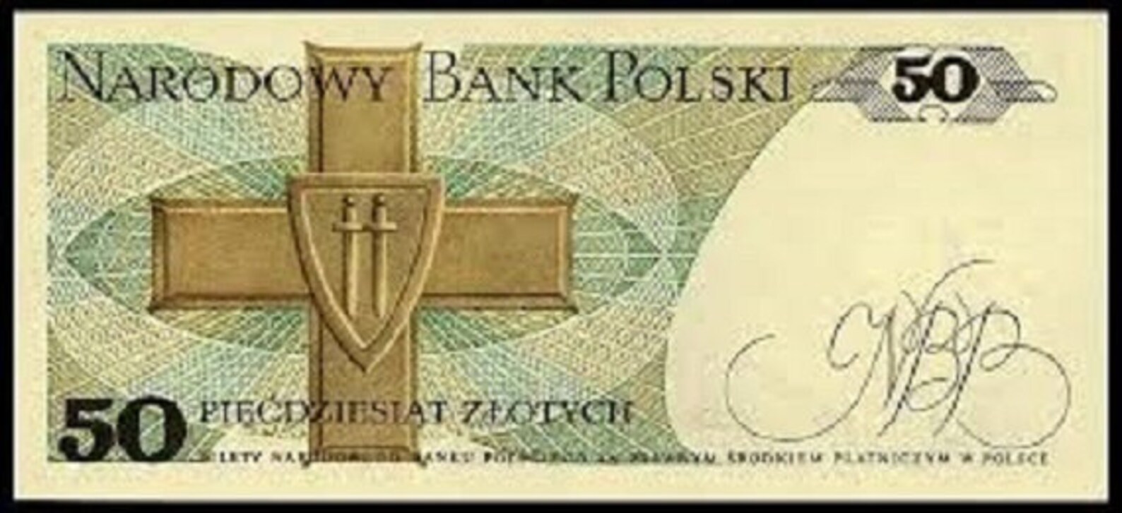 Vintage Polish Banknote 50 Zlotych, 1988 - Communist Era, Karol ...