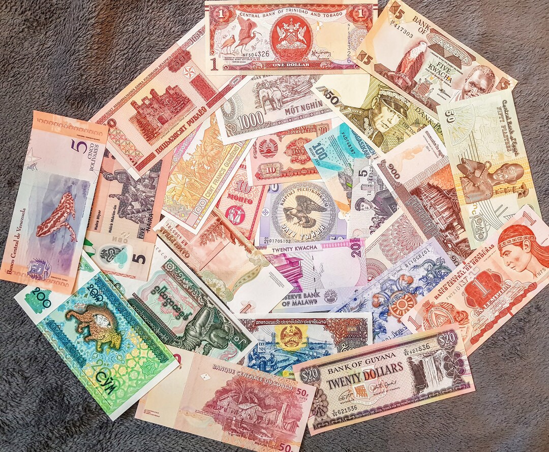 World Banknotes Collection From 25 DIFFERENT COUNTRIES All Notes Are ...