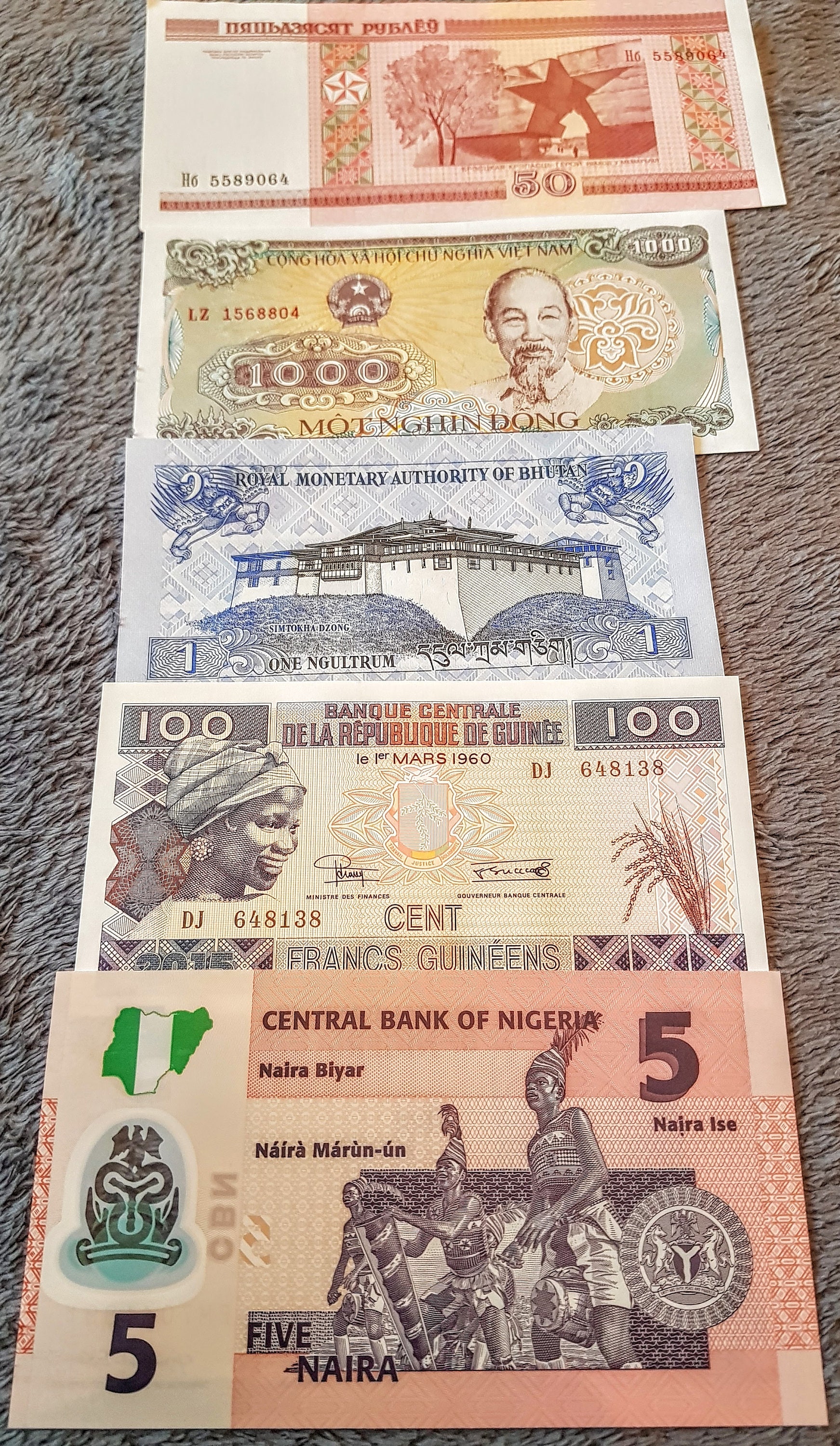 World Banknotes Collection From 25 DIFFERENT COUNTRIES All Notes Are ...
