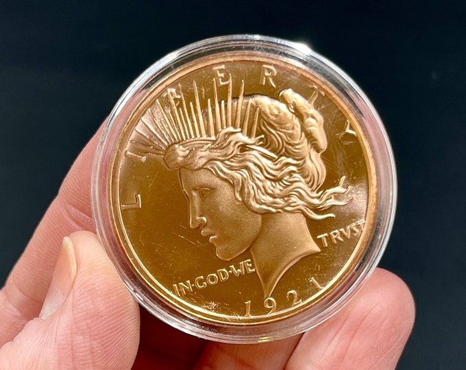 1oz. Peace Dollar Copper Collector Coin Design // .999 Fine Copper Coin ...