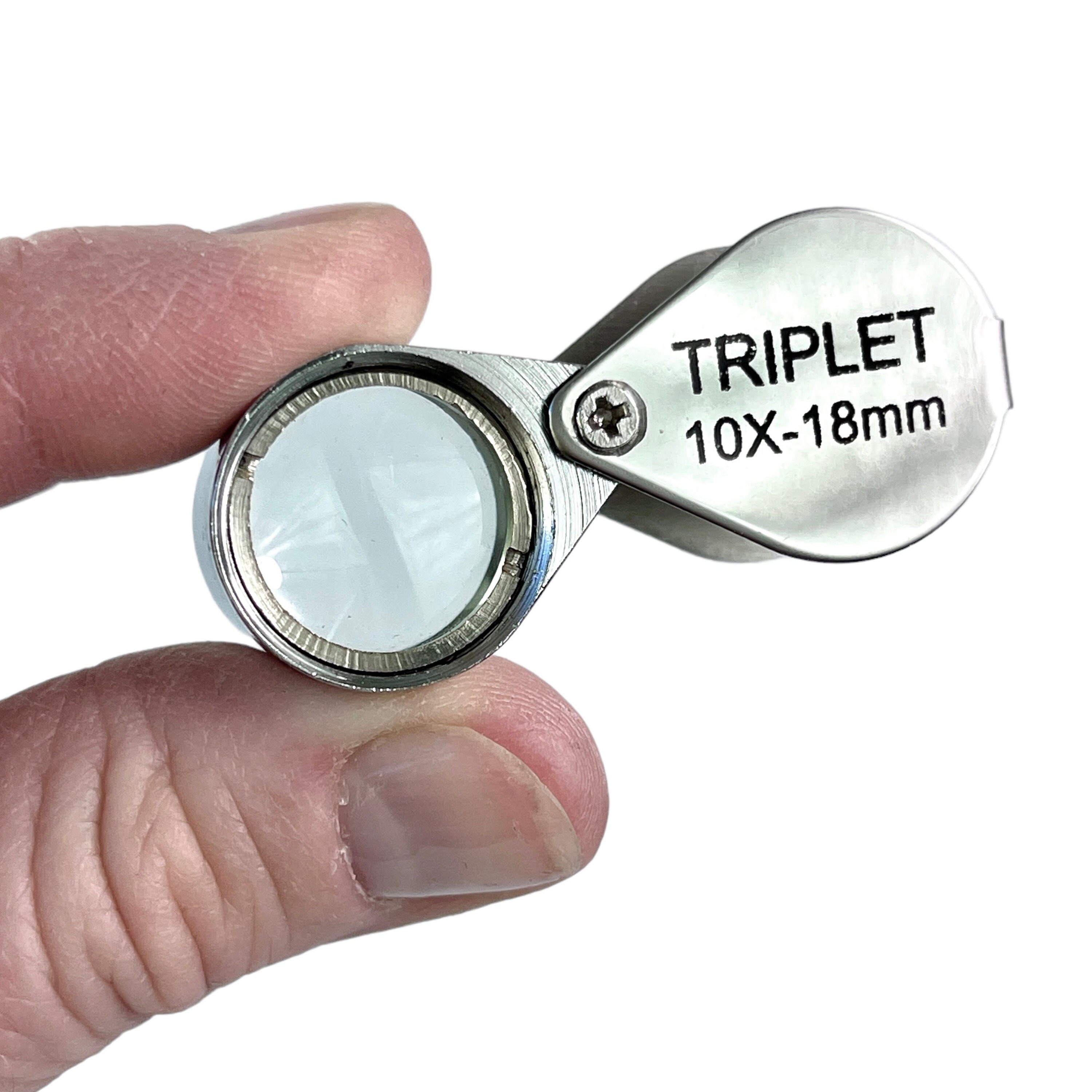 10x Triplet Jeweler's Loupe: Professional Hand Lens With Velvet Pouch ...