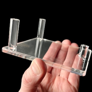 XL 3 Prong 4" Acrylic Mineral Specimen Display Slab Stand: Collectible ...