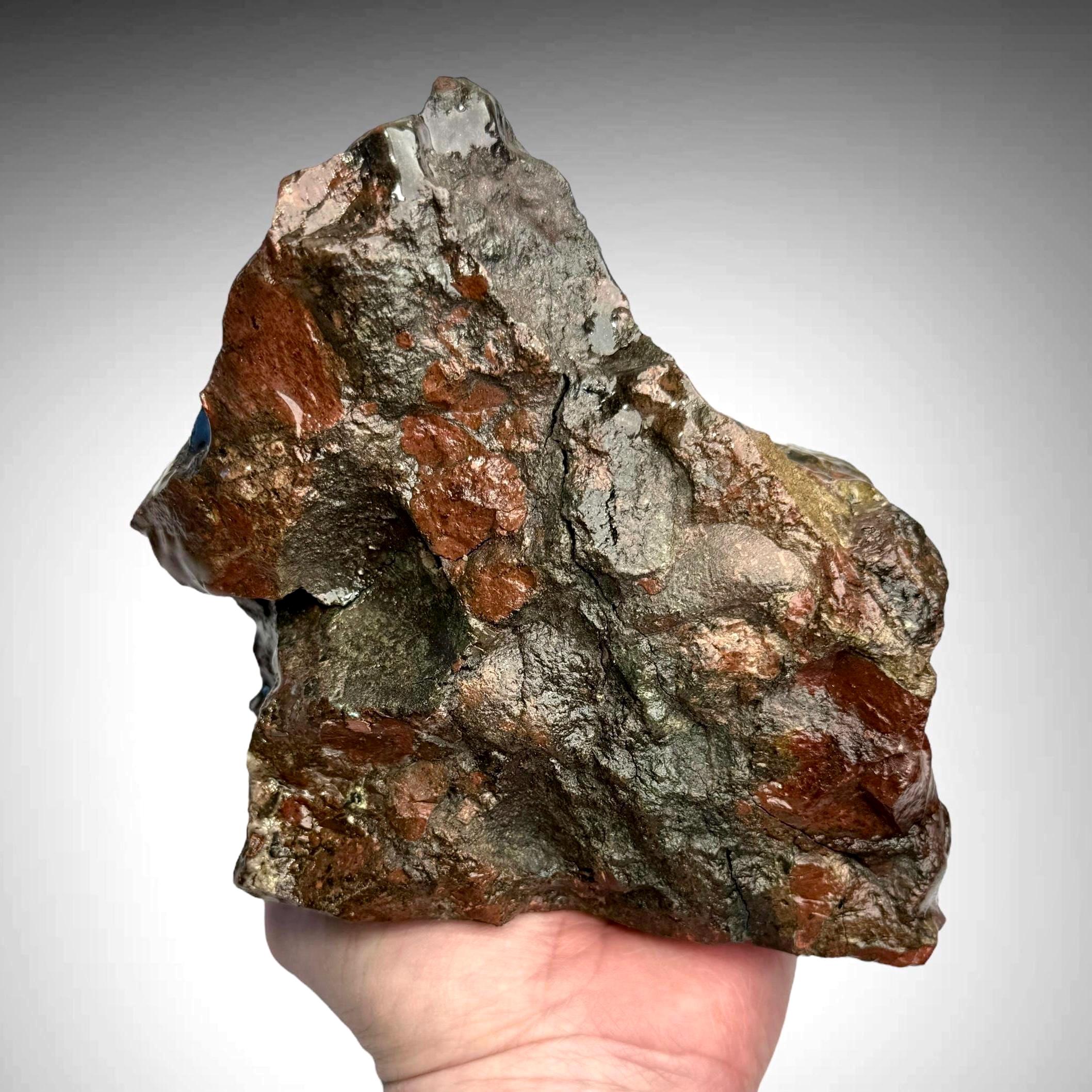 Copper, Quartz, Epidote Resin Coated 4 Pound, Cut Base Stand Up: Lake ...