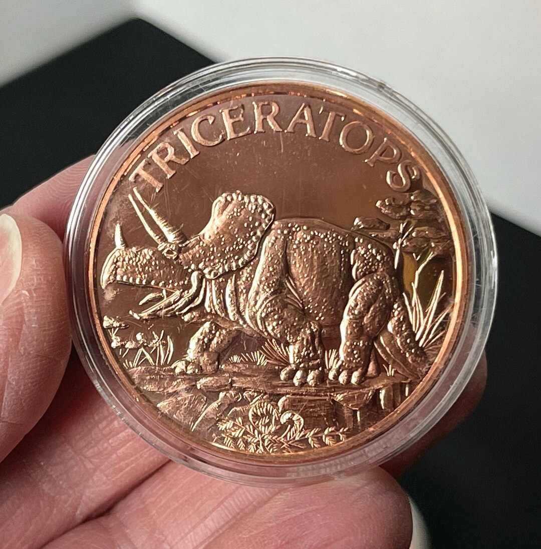 Triceratops Copper 1oz. Collector Coin Stocking Stuffer Holiday Gift ...