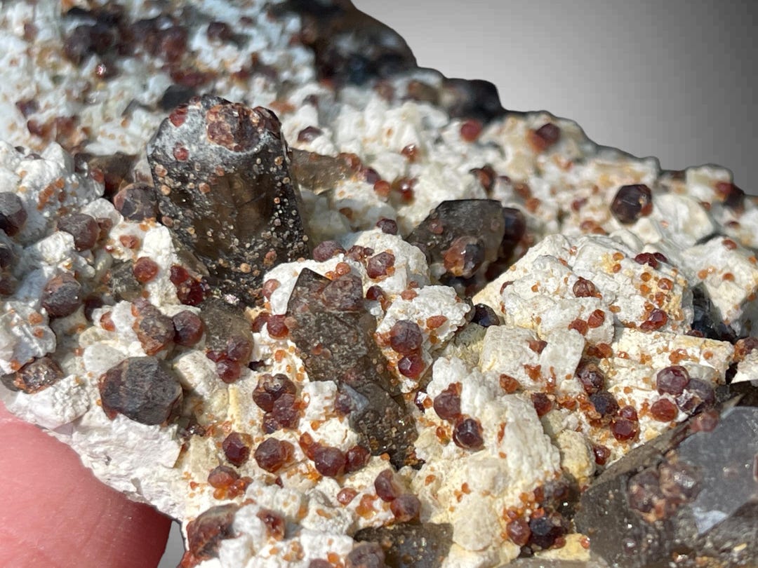 Large Spessartine Garnet Plate Smoky Quartz Feldspar Mica Mineral ...