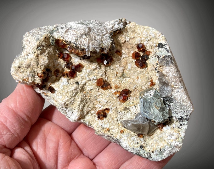 Spessartine Garnets With Smoky Quartz Mineral Specimen Rough Garnets ...