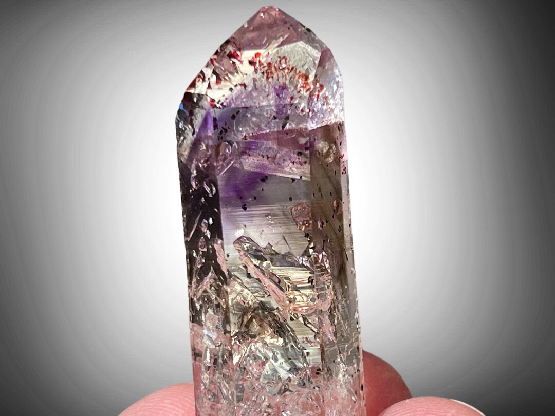 2.25 ENHYDRO Amethyst Quartz Crystal With Analcime and Phantoms Streep ...