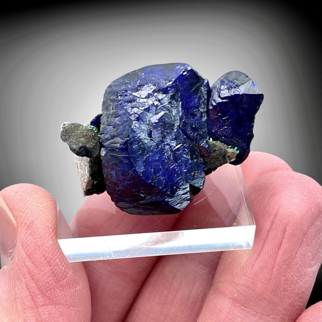 Azurite With Malachite Crystal Cluster // Thumbnail Mineral Specimen ...