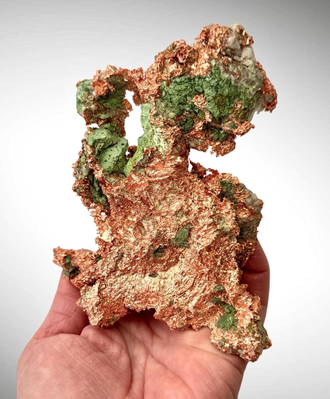 Large Aesthetic Raw Michigan Copper With Quartz Epidote, Lake Superior ...