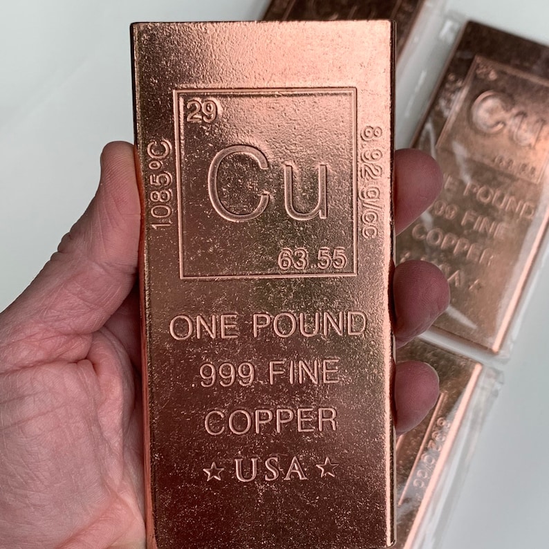 Solid Copper Bar One Pound // Pure Copper Bullion Fine .999 | Etsy