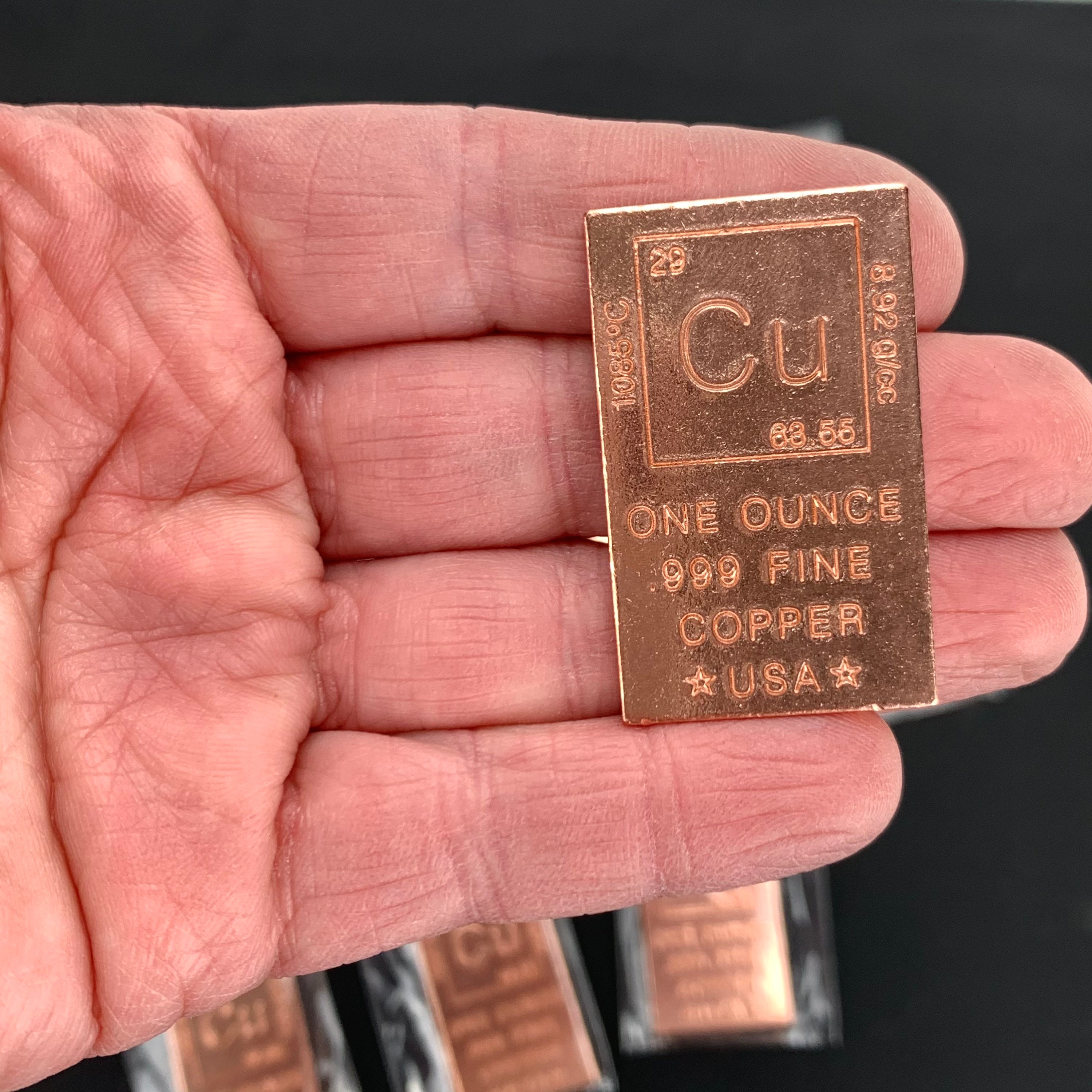 Solid One Ounce Copper Ingot Bars // Pure Copper Bullion Fine | Etsy