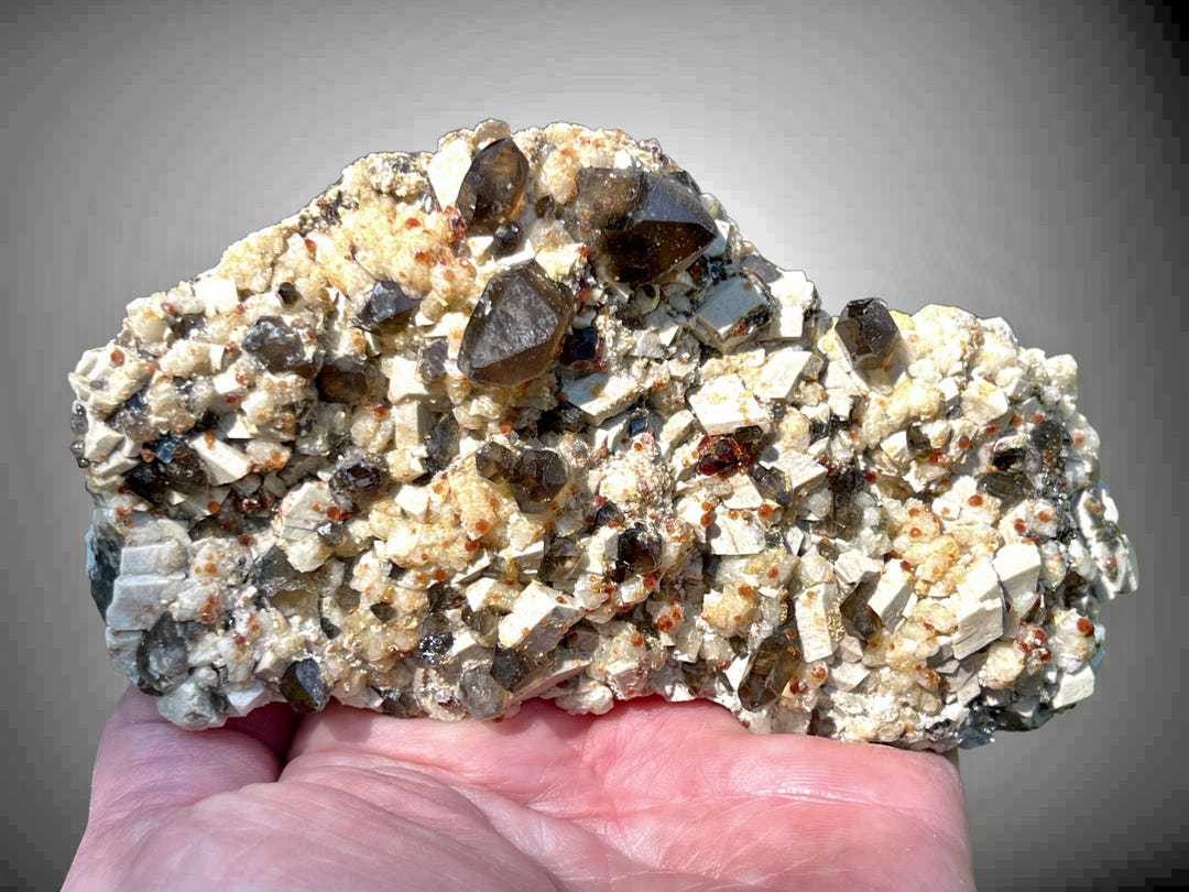 Spessartine Garnet Smoky Quartz Feldspar Mineral Specimen Rocks ...