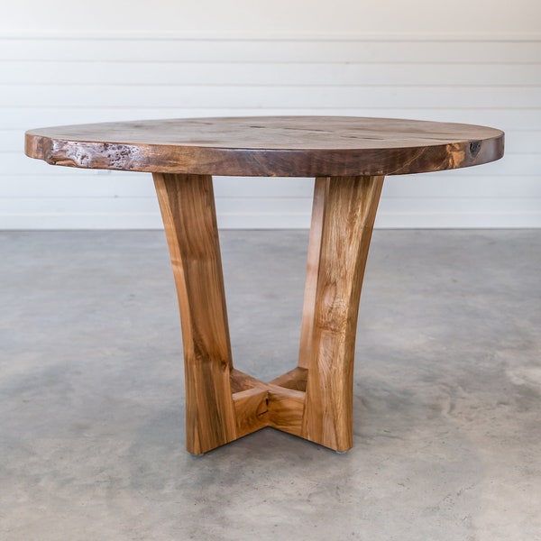 Live Edge Round Dining Table - Etsy