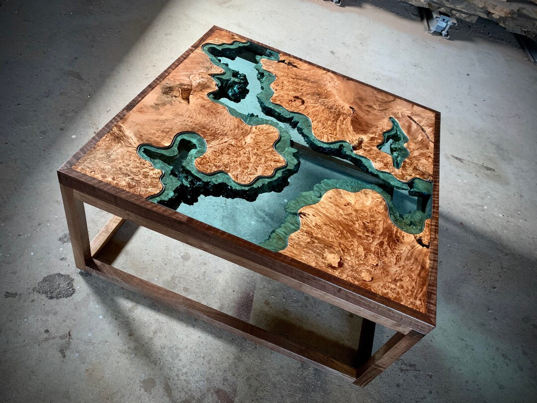 Maple Burl Live Edge River Coffee Table the Divide Series - Etsy