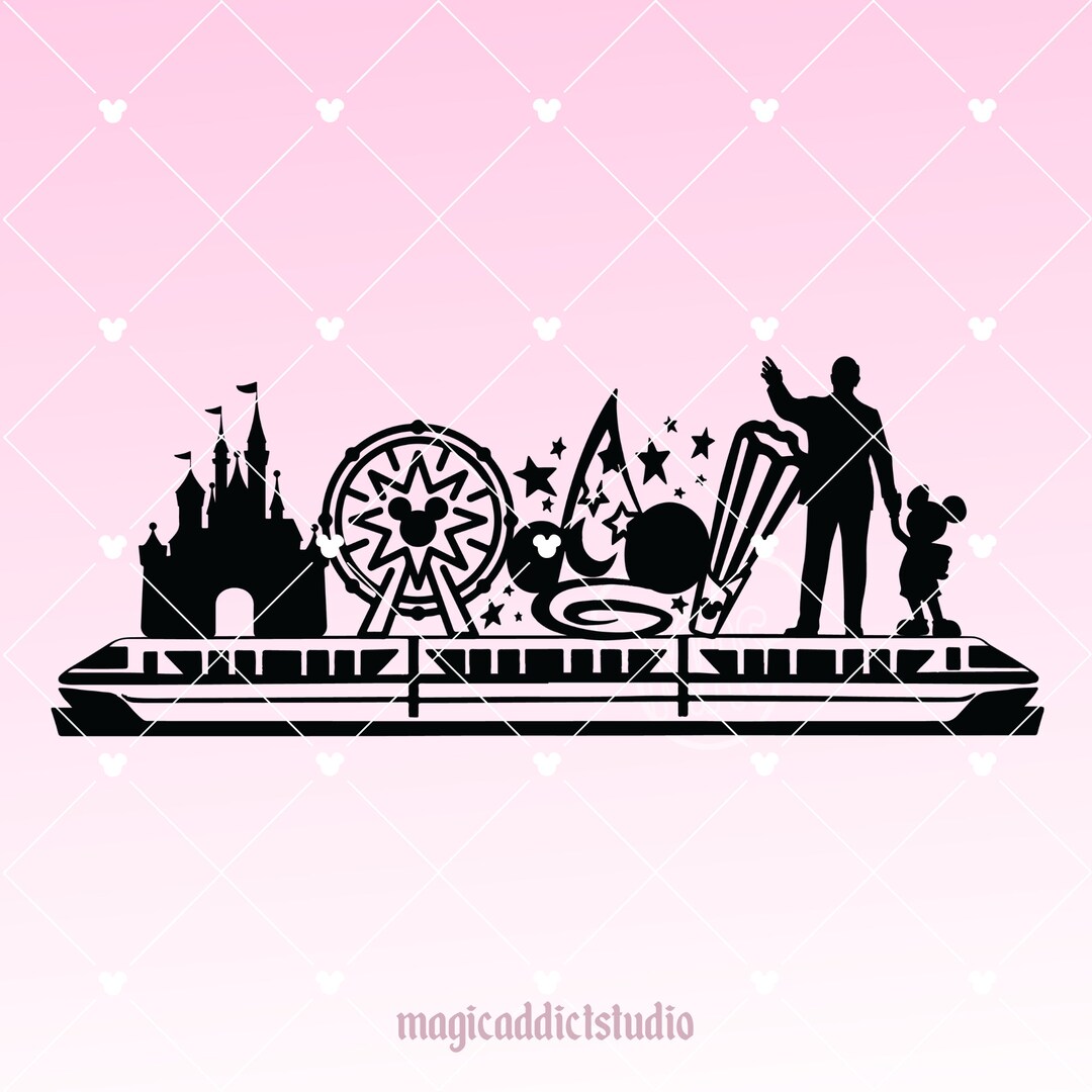 Mickey Monorail Descarga digital PNG, SVG, Cricut, Silueta, Archivo ...