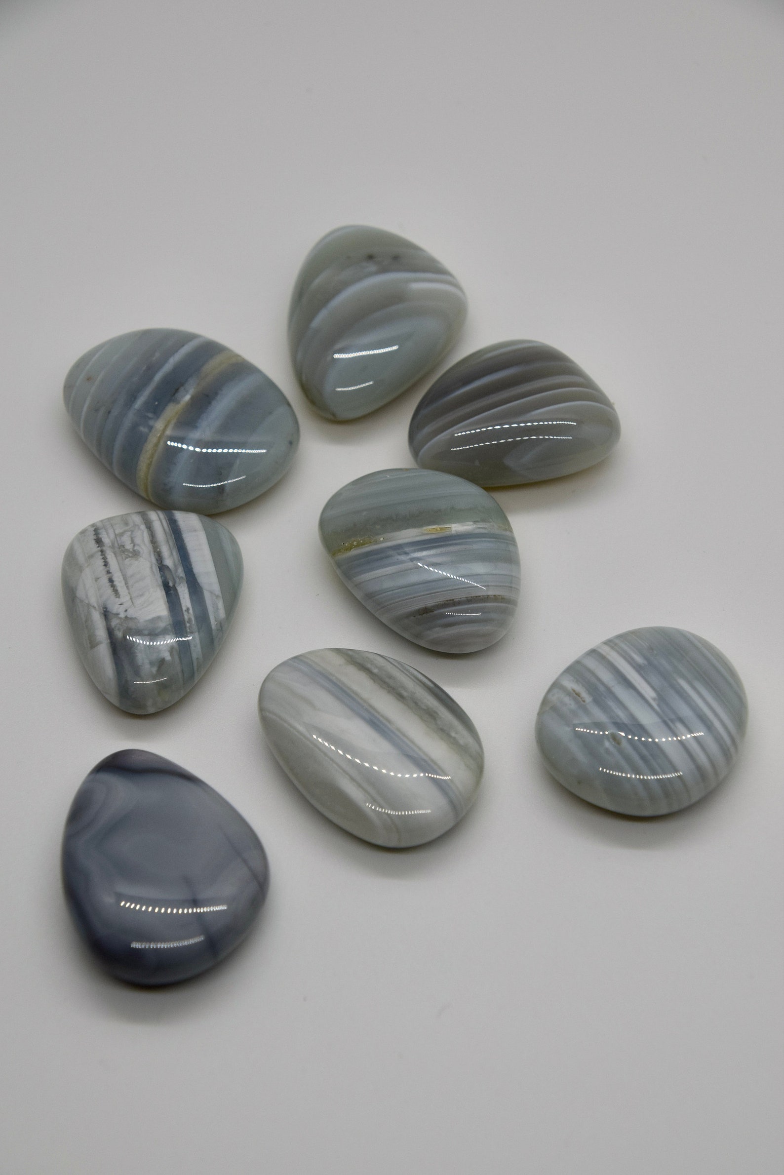 Agate Striped White Grey Stone Healing Stone Gemstone | Etsy